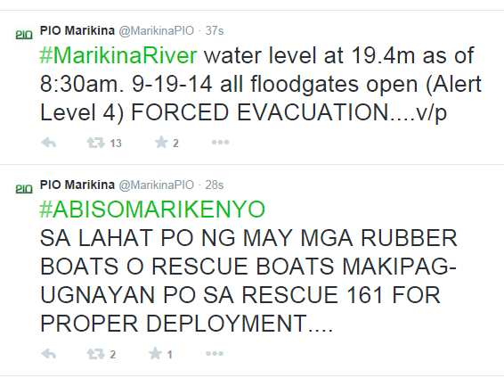 Marikina river water level breaches 19 meters; forced evacuation now in ...