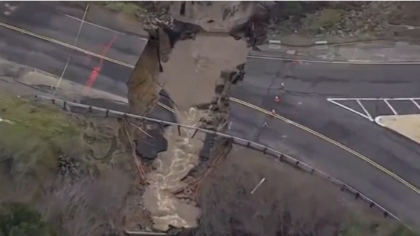 Heavy rainfall causes road collapse in California – Eagle News